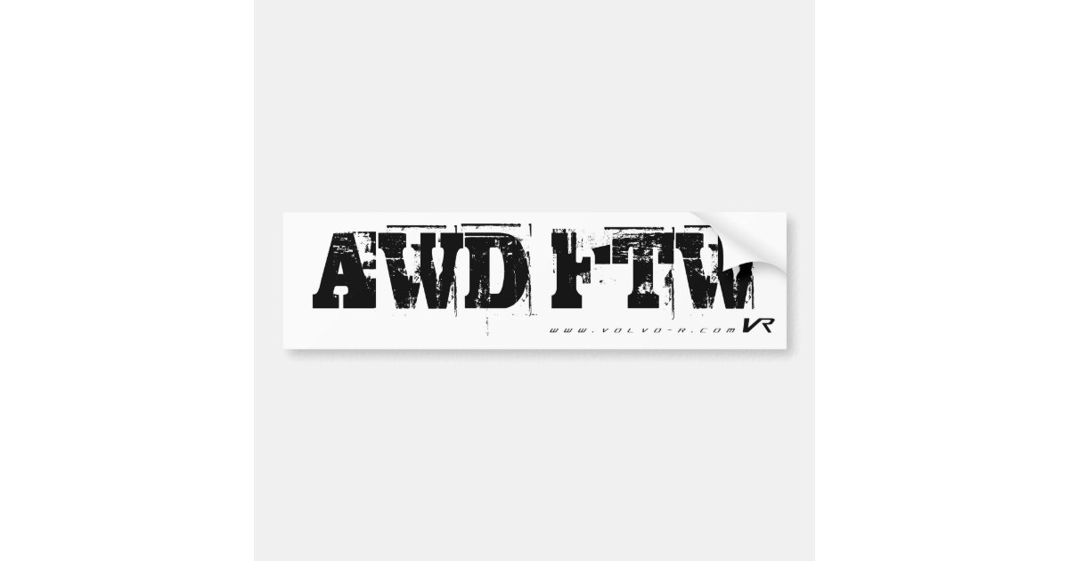 AWD FTW BUMPER STICKER | Zazzle