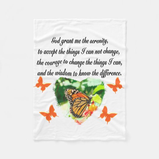 AWE INSPIRING BUTTERFLY SERENITY PRAYER PHOTO FLEECE BLANKET | Zazzle.com