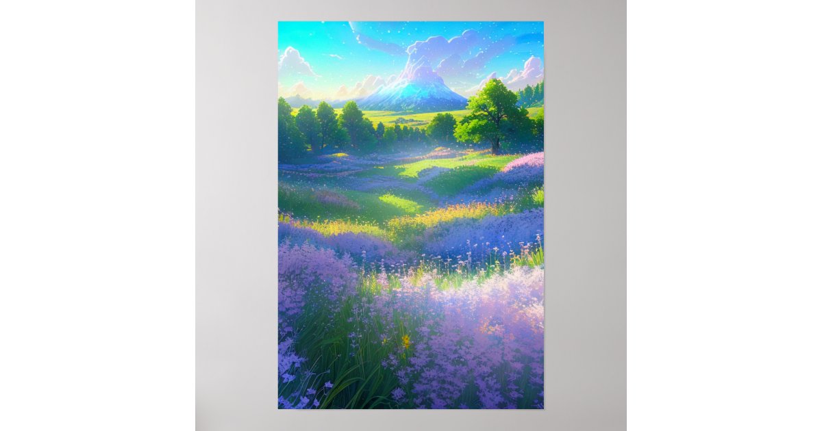 Awe-Inspiring Vista, Green Meadow Poster | Zazzle