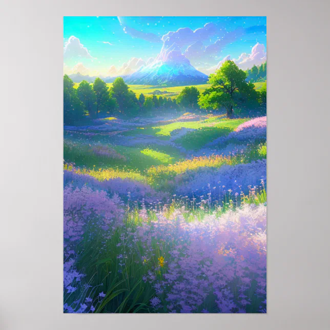 Awe-Inspiring Vista, Green Meadow Poster | Zazzle