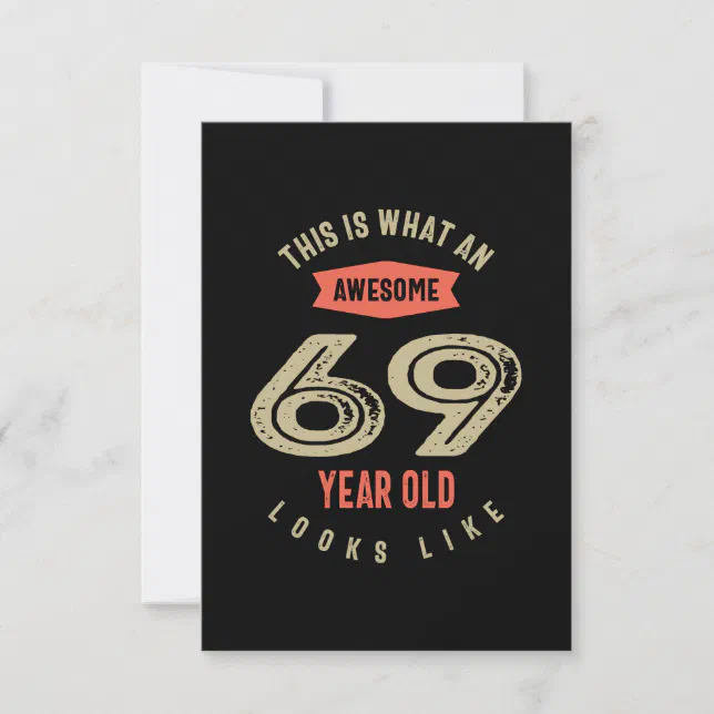 Awesome 69 Year Old Birthday Gift Funny 69th RSVP Card | Zazzle