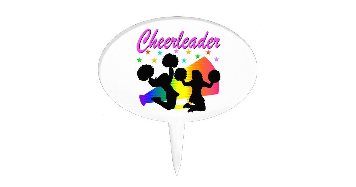 AWESOME CHEERLEADER MEGAPHONE DESIGN CAKE TOPPER | Zazzle