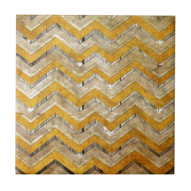 Awesome cool chevron zigzag pattern wood marble ceramic tile | Zazzle