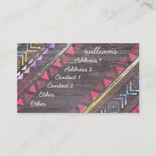 Awesome Cool trendy Aztec tribal Andes wood Business Card | Zazzle.com