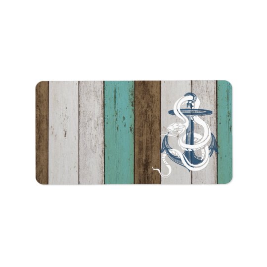 Awesome cool vintage blue anchor white snake label | Zazzle.com