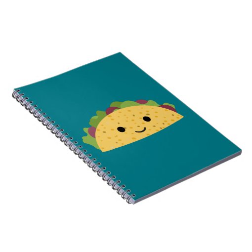 Awesome Cute Cartoon Kawaii Smiling Taco Notebook | Zazzle
