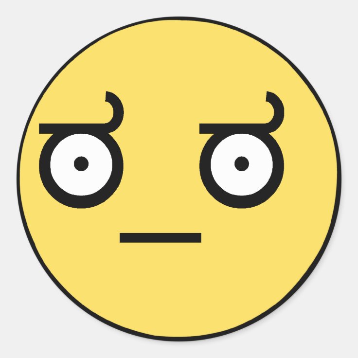 Awesome Disapproval Face Classic Round Sticker | Zazzle