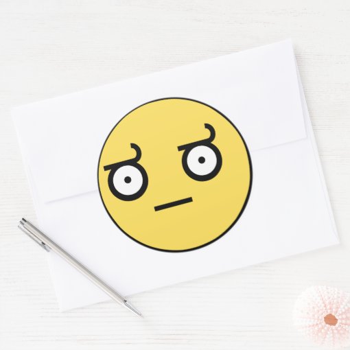 Awesome Disapproval Face Classic Round Sticker | Zazzle