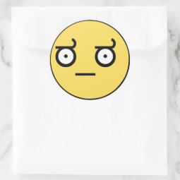 Awesome Disapproval Face Classic Round Sticker | Zazzle