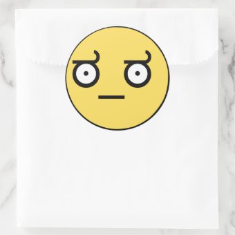 Awesome Disapproval Face Classic Round Sticker | Zazzle