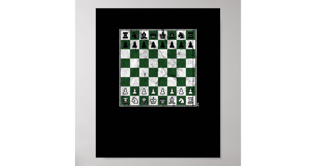 Awesome Distressed Vintage Chess Board Grand Poster | Zazzle