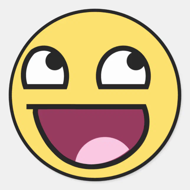 Awesome face sticker. classic round sticker | Zazzle