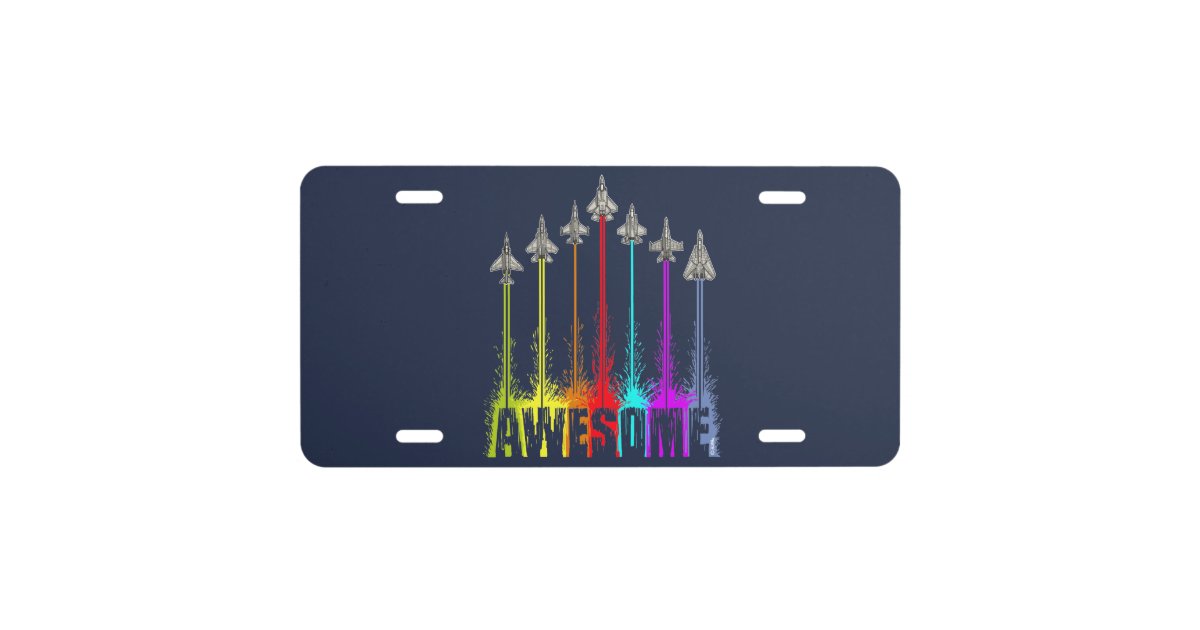 Awesome fighter jets license plate | Zazzle