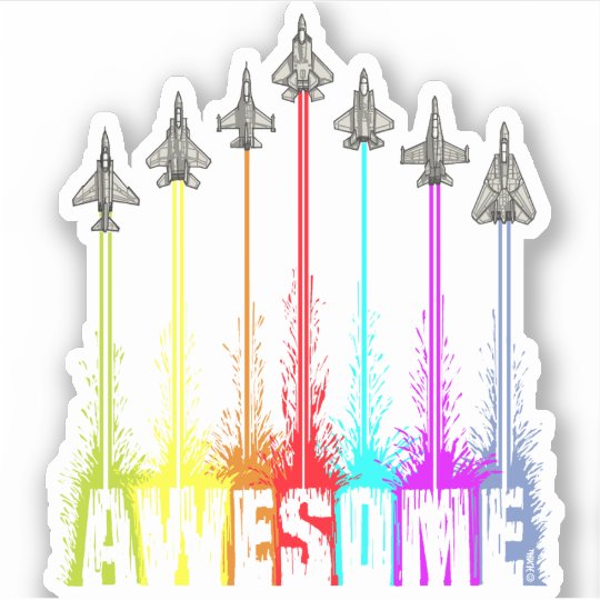 Awesome fighter jets sticker | Zazzle.com