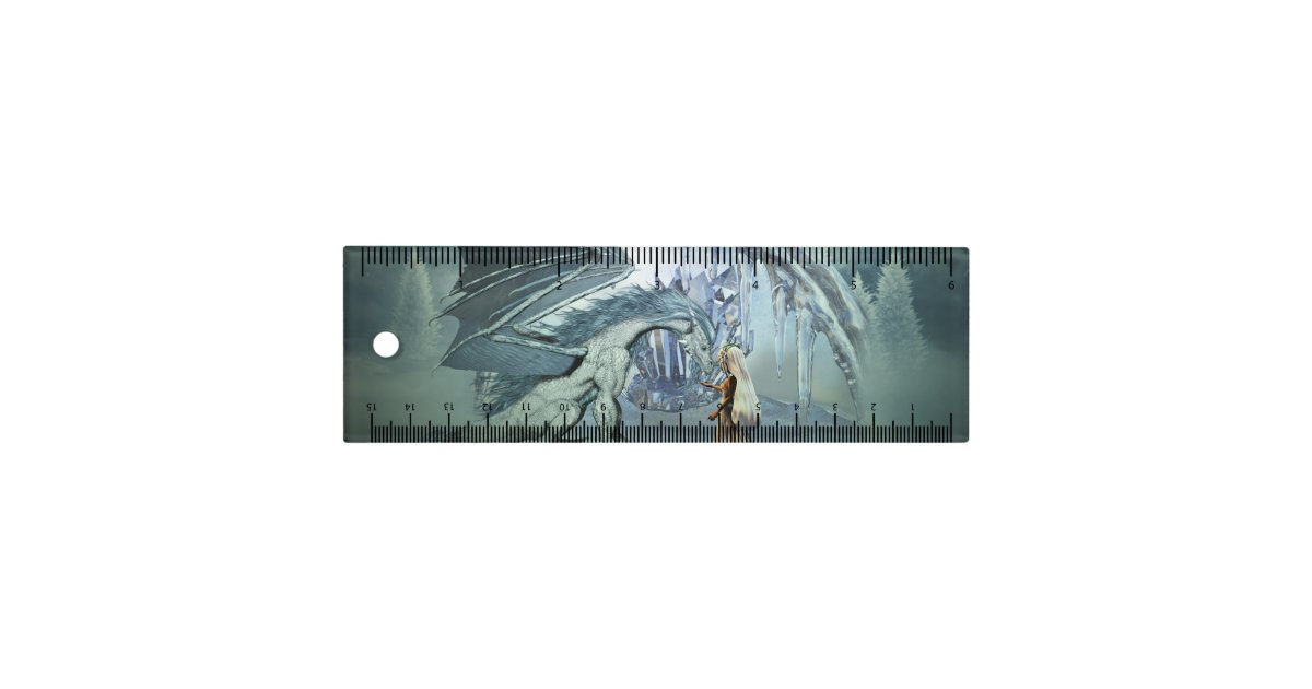 Awesome ice dragon ruler | Zazzle