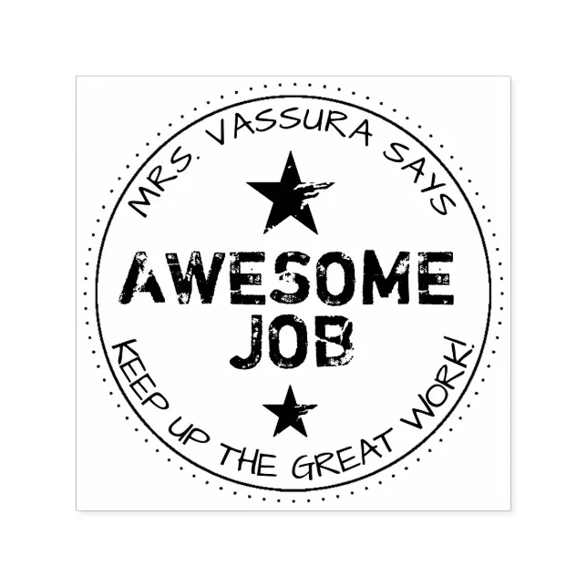 Awesome Job | Personalized Teachers Self-inking Stamp | Zazzle