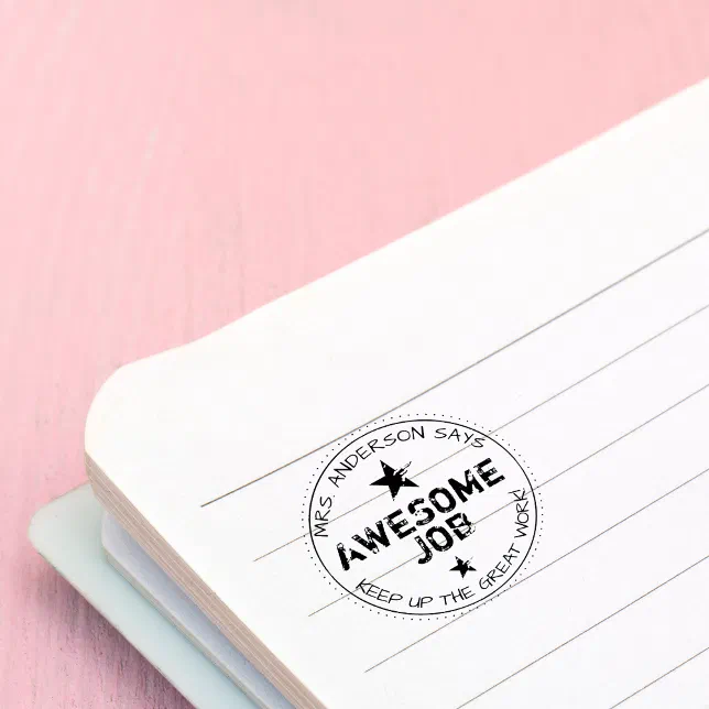 Awesome Job | Personalized Teachers Self-inking Stamp | Zazzle
