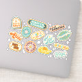 Awesome lettering zodiac sign badges sticker | Zazzle