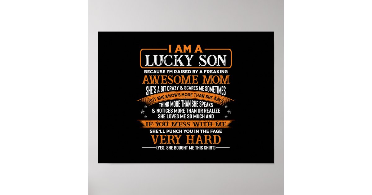 Awesome Mom Son Poster Zazzle