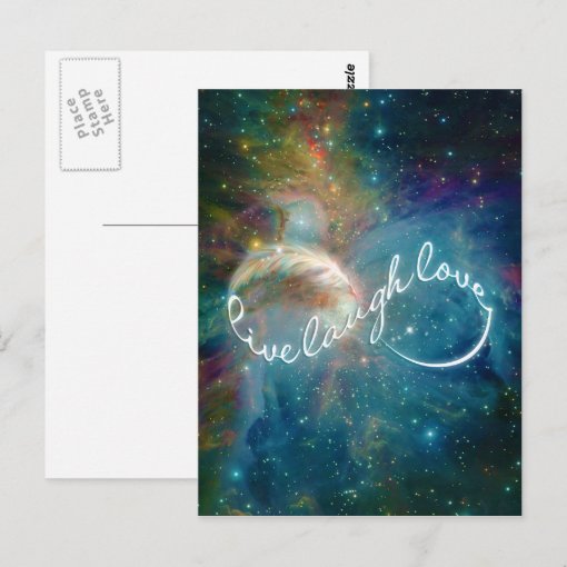 Awesome mystic "Live Laugh Love" infinity symbol Postcard | Zazzle