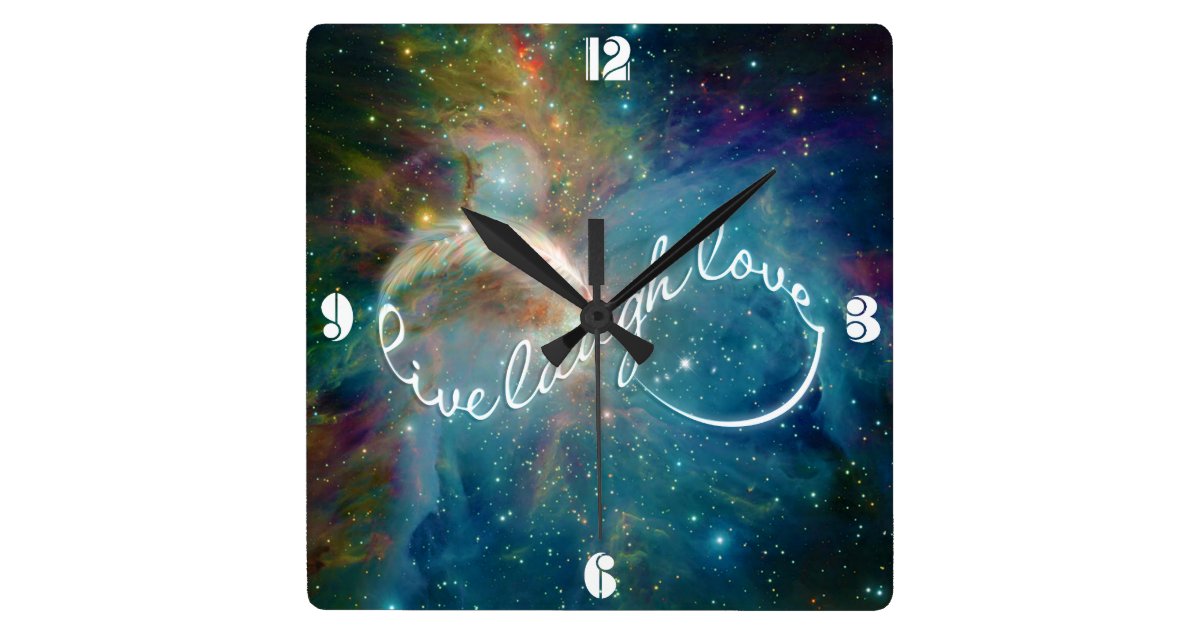 Awesome mystic "Live Laugh Love" infinity symbol Square Wall Clock ...