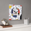 Awesome Neoplasticism Art Monogram. Letter G Square Wall Clock | Zazzle