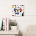 Awesome Neoplasticism Art Monogram. Letter O Square Wall Clock | Zazzle