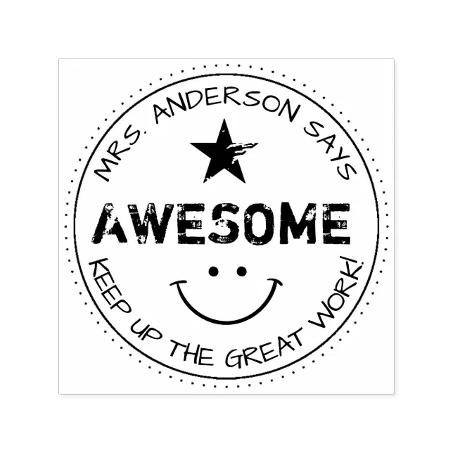 Awesome | Personalized Teachers Self-inking Stamp | Zazzle