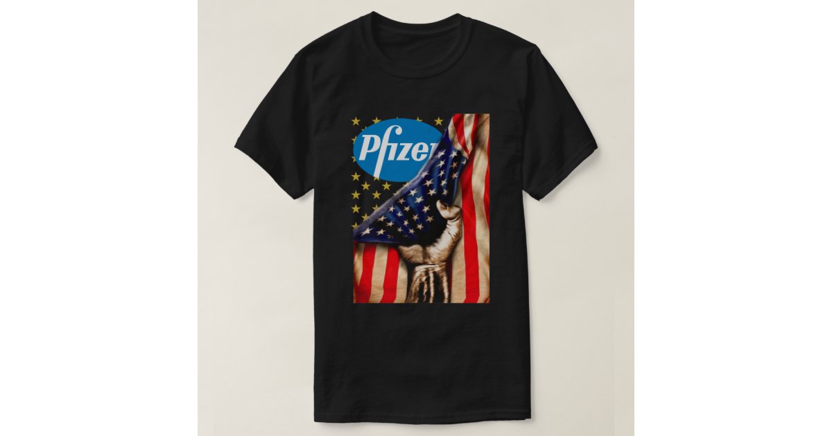 Awesome Pfizer Logo and America Flag Shirt | Zazzle