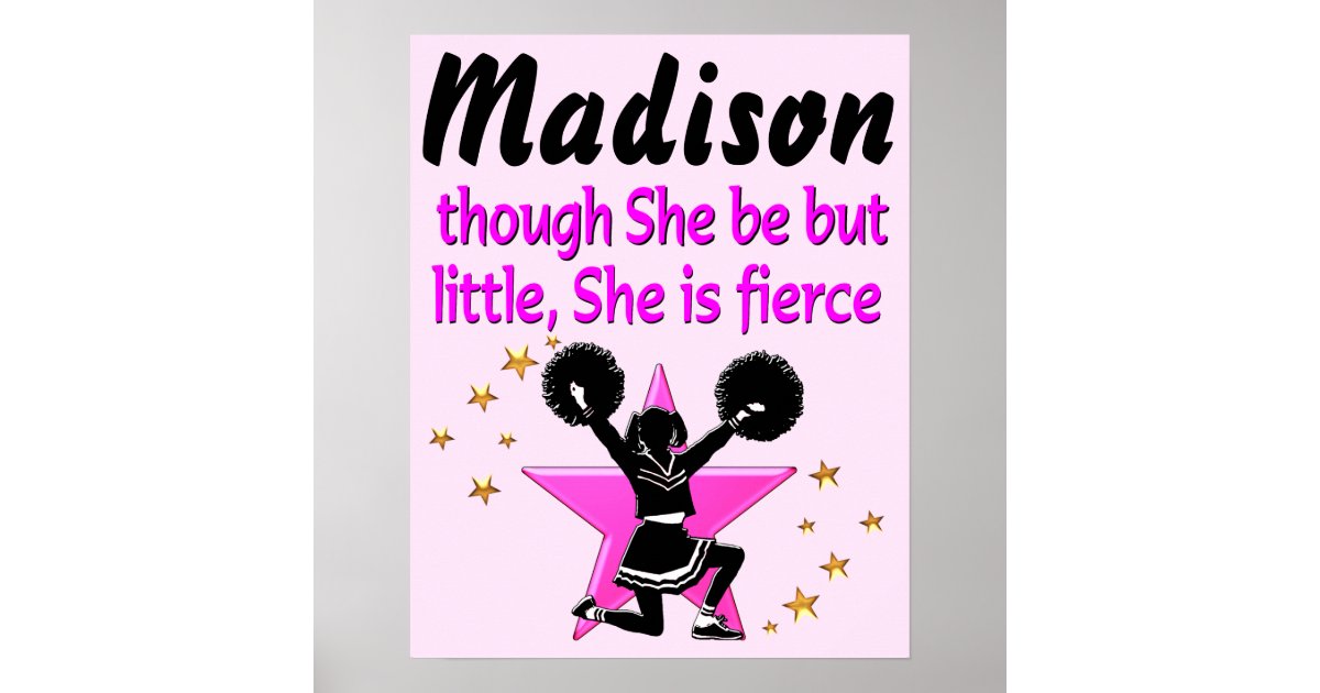 AWESOME PINK PERSONALIZED CHEERLEADING POSTER | Zazzle