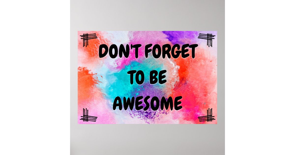 "Awesome" Positive Wall art Poster | Zazzle