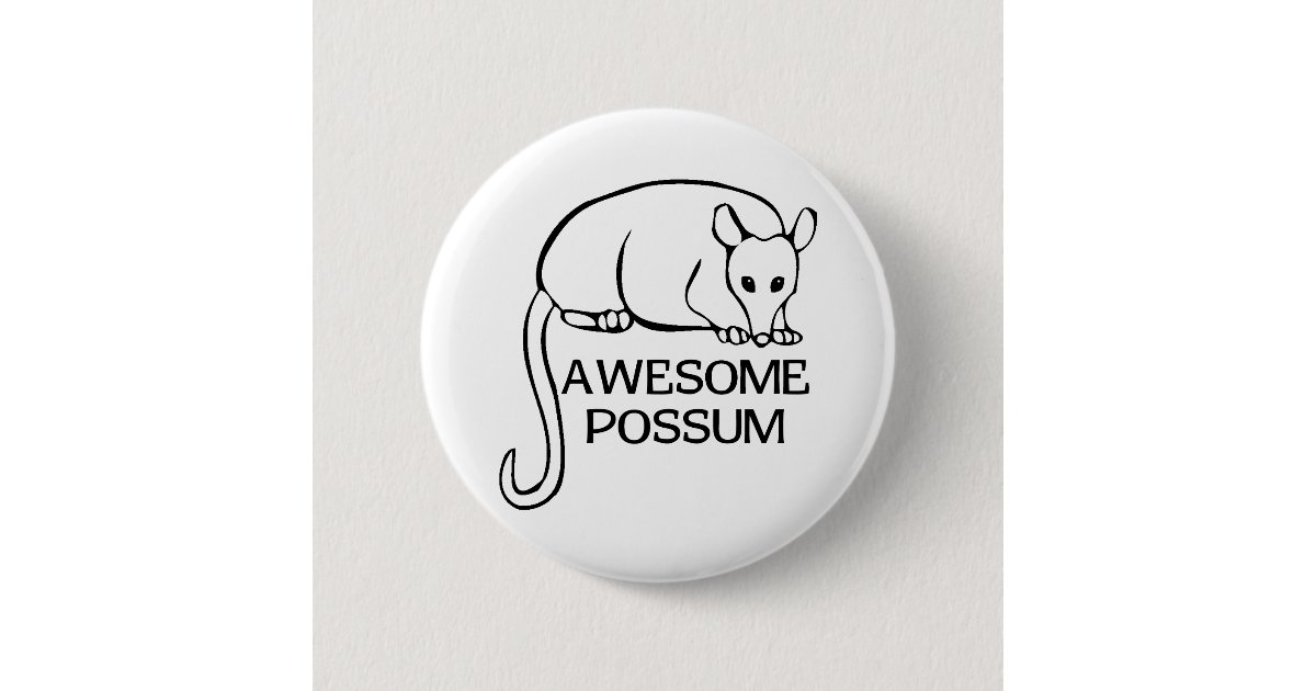 Awesome Possum Button | Zazzle