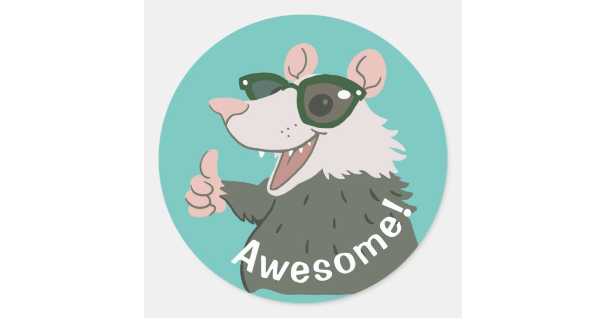 Awesome Possum Stickers | Zazzle