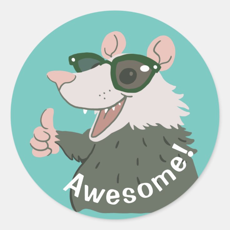 Awesome Possum Stickers | Zazzle