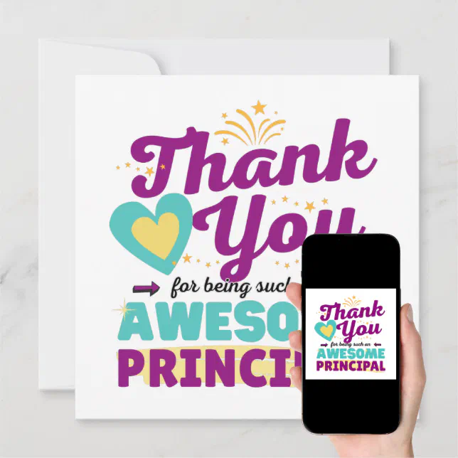 Awesome Principal, Thank You Principal Card | Zazzle