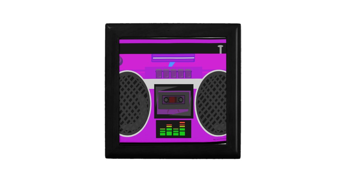 Awesome Retro Purple Boombox Jewelry Box | Zazzle