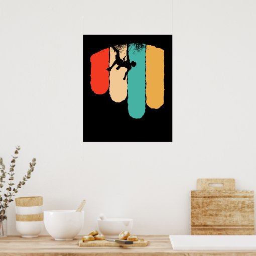 Awesome Rock Climbing Retro Mountain Climber Hiker Poster | Zazzle