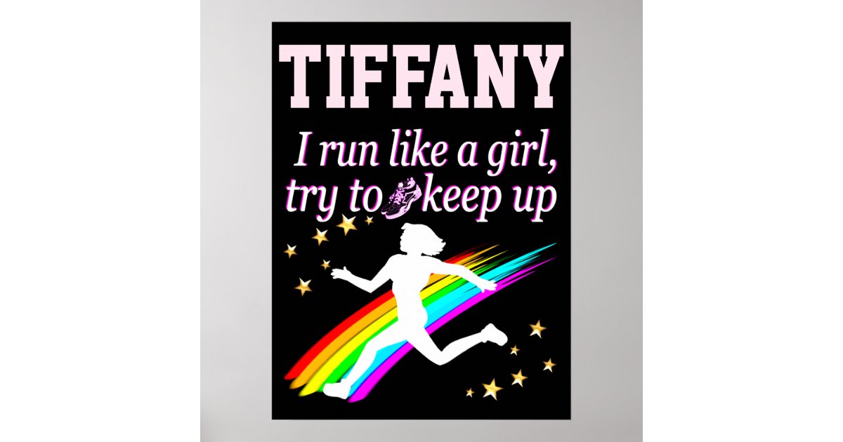 AWESOME RUN LIKE A GIRL PERSONALIZED POSTER | Zazzle