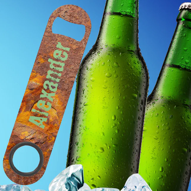 Awesome Rusty Iron Custom Name Bar Key | Zazzle