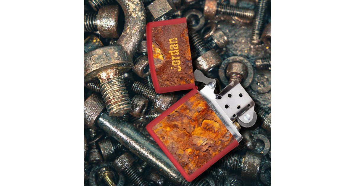 Awesome Rusty Iron Custom Name Zippo Lighter | Zazzle
