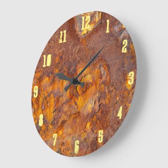 Awesome Rusty Iron Large Clock | Zazzle