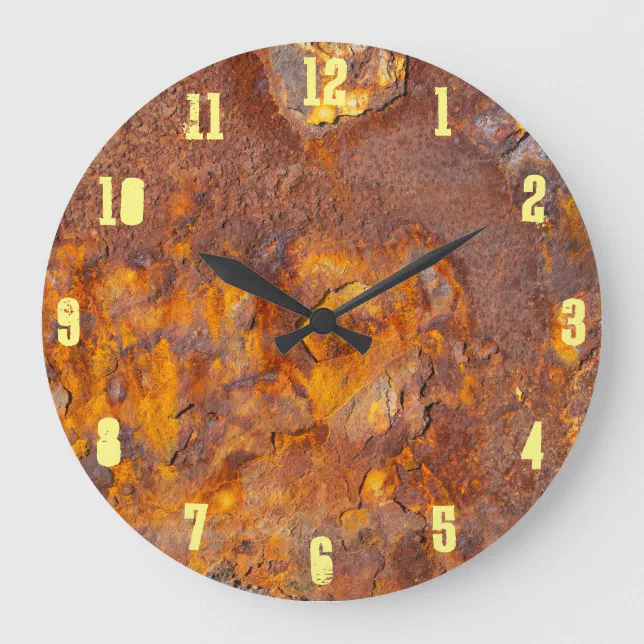 Awesome Rusty Iron Large Clock | Zazzle