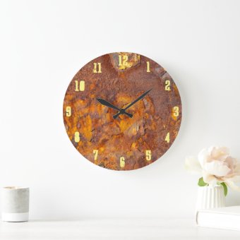 Awesome Rusty Iron Large Clock | Zazzle