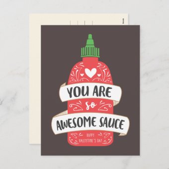 Awesome Sauce Valentine Postcard | Zazzle