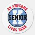 Awesome SENIOR High School Colors Red/Blue Sign | Zazzle