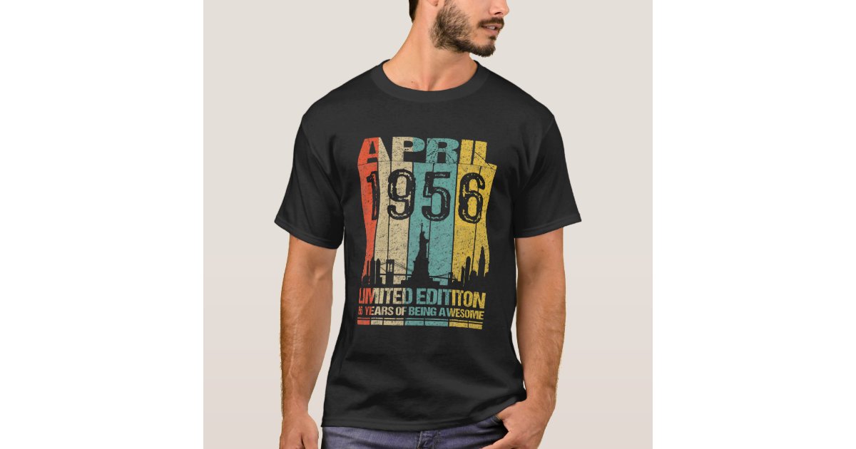 Awesome Since April 1956 66Th Birthday Vintage Ret T-Shirt | Zazzle