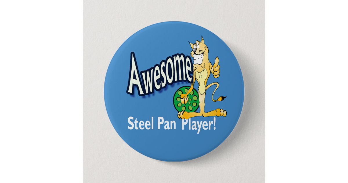 Awesome steel PAN player Pinback Button | Zazzle