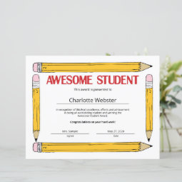 Awesome Student Student Recognition Certificates | Zazzle