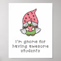 Awesome Students Gnome Teacher Poster | Zazzle