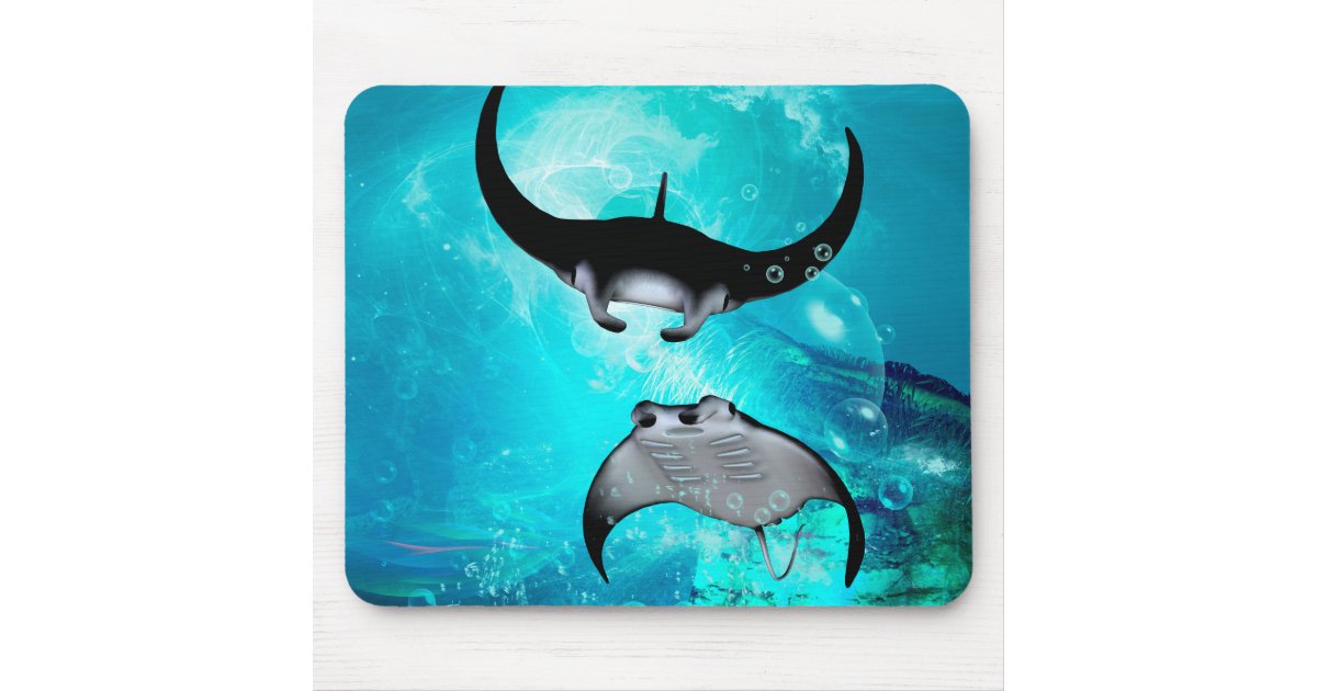 Awesome swimming manta rays mouse pad | Zazzle